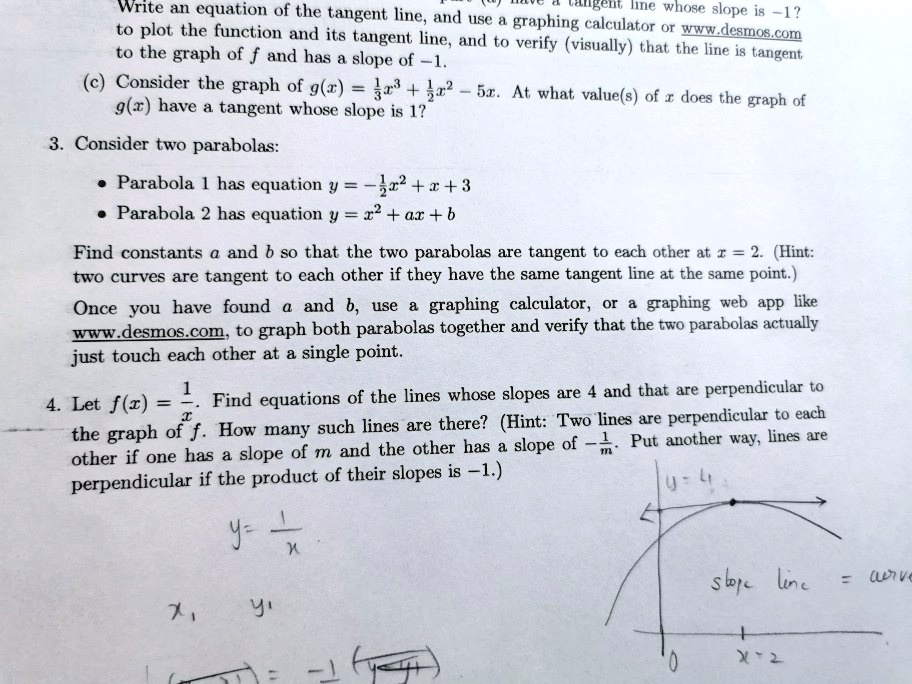 write an equation of the tangent line agemg and usc te whose slope is 1 ...