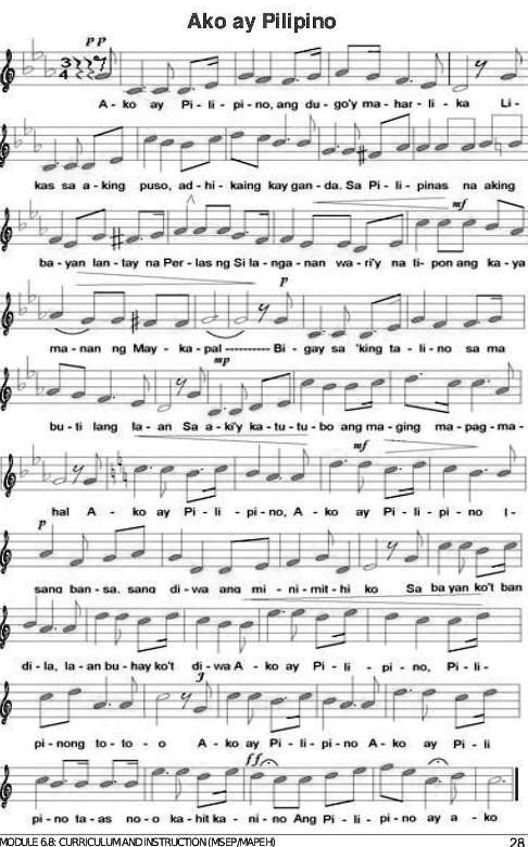 learning task 2study the song ako ay pilipino copy the different dynamicsymbol used in the song ...