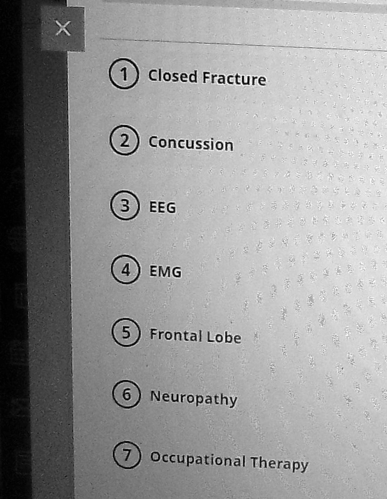 SOLVED: Closed Fracture Concussion EEG EMG Frontal Lobe Neuropathy ...