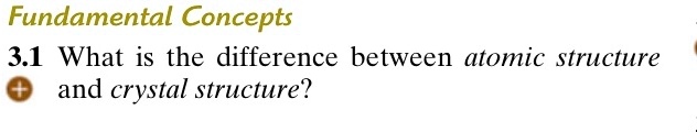 SOLVED: Engineering Materials Fundamental Concepts 3.1 What is the difference between atomic ...