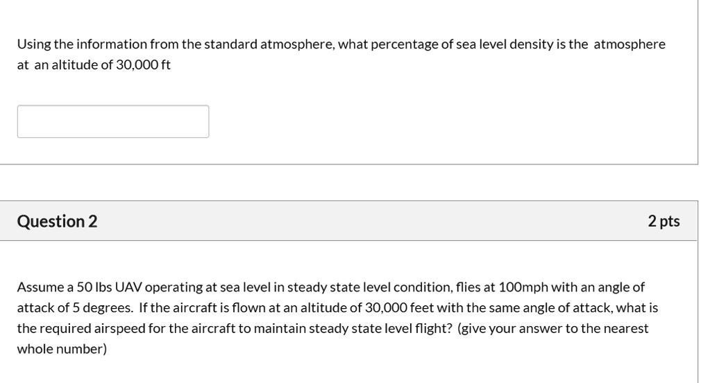 SOLVED: Using the information from the standard atmosphere, what ...