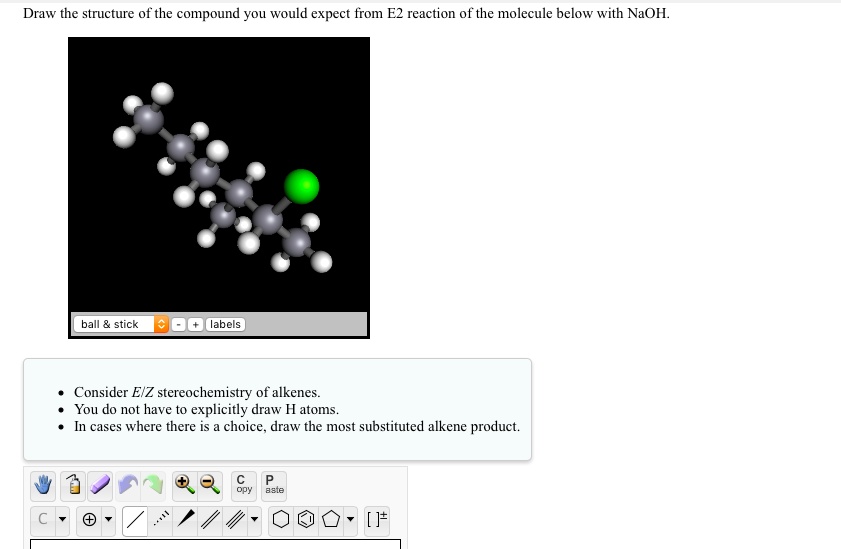 SOLVED: Draw the structure of the compound you would expect from E2 ...