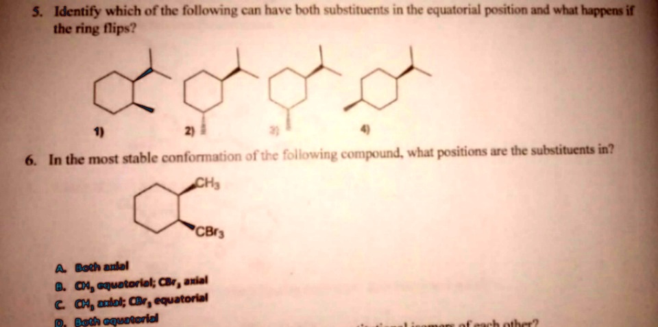 identify which of the following can have both substituents in the ...