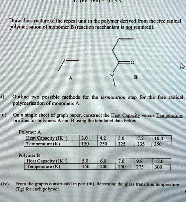 td fjo draw the structure of the repeat unit in the polymer derived from the free radical ...
