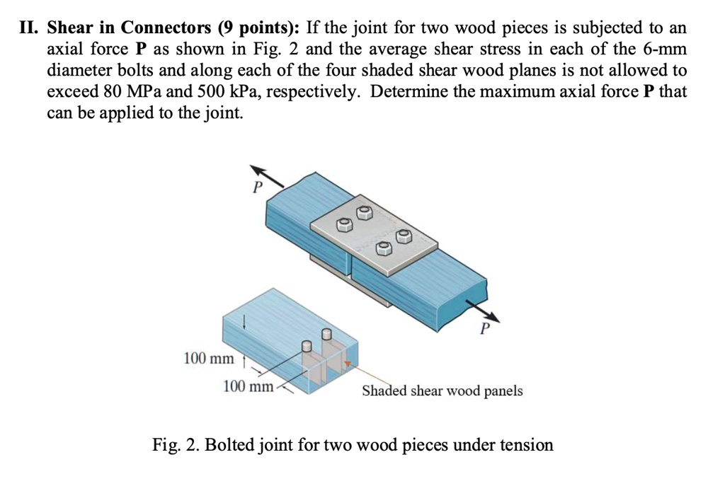 ii shear in connectors 9 points if the joint for two wood pieces is ...