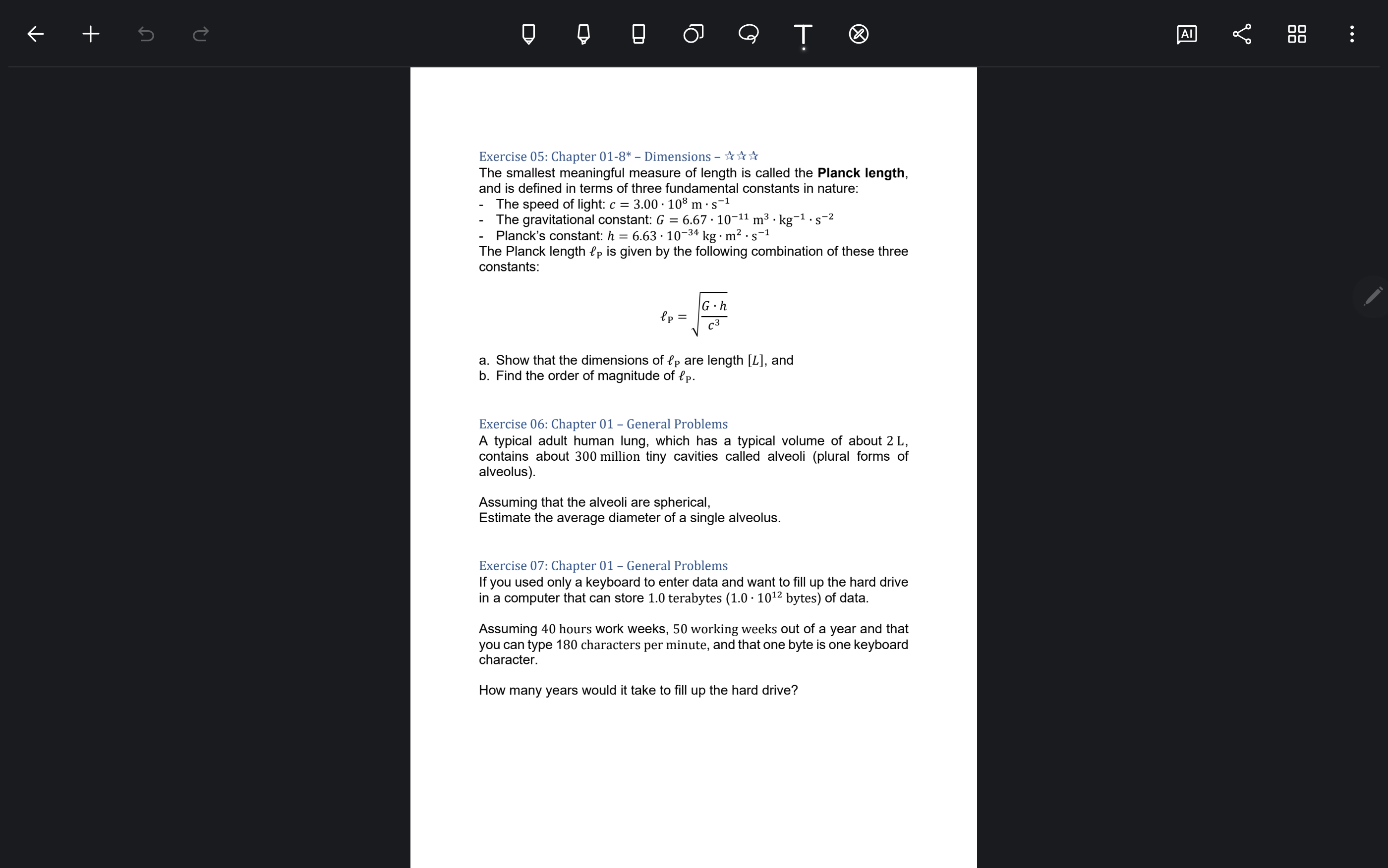 Exercise 05: Chapter 01-8* - Dimensions - ??? The smallest meaningful ...