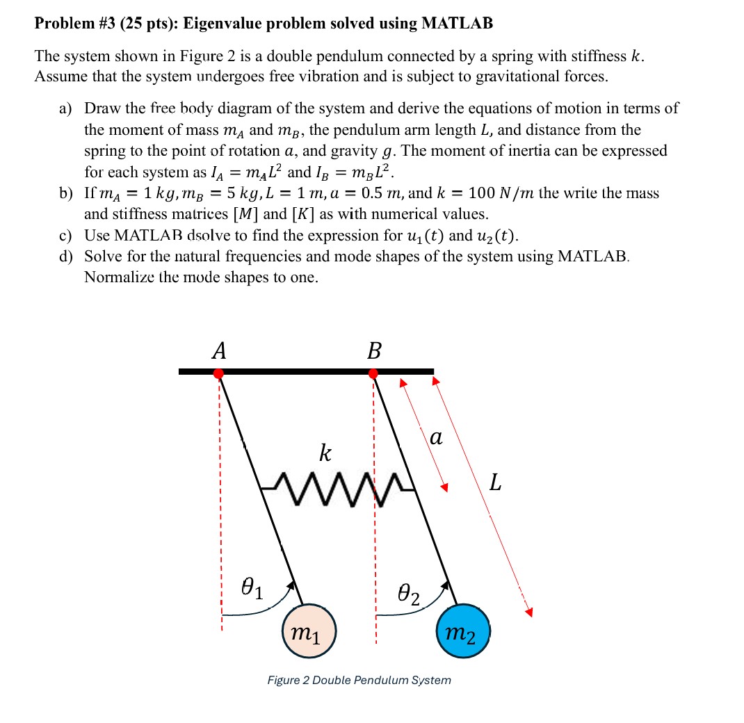 problem 3 25 pts eigenvalue problem solved using matlab the system shown in figure 2 is a double ...