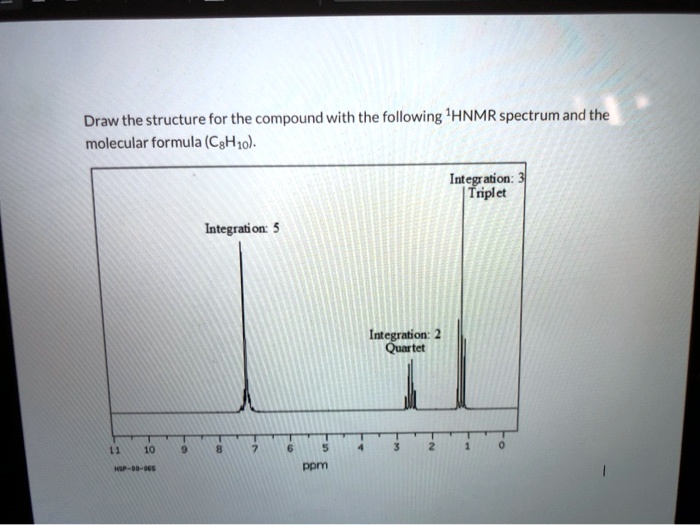 SOLVED: Draw the structure for the compound with the following ^1H NMR spectrum and the ...