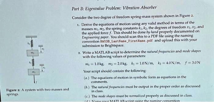 SOLVED: Texts: Please help with writing a MATLAB code. Part B: Eigenvalue Problem - Vibration ...