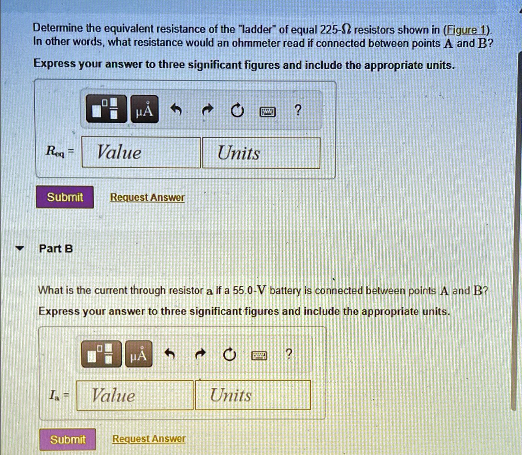 Determine the equivalent resistance of the "ladder" of equal...