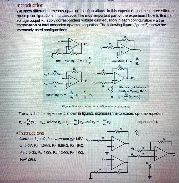 SOLVED: Introduction: We know different numerous op-amp configurations. In this experiment, we ...