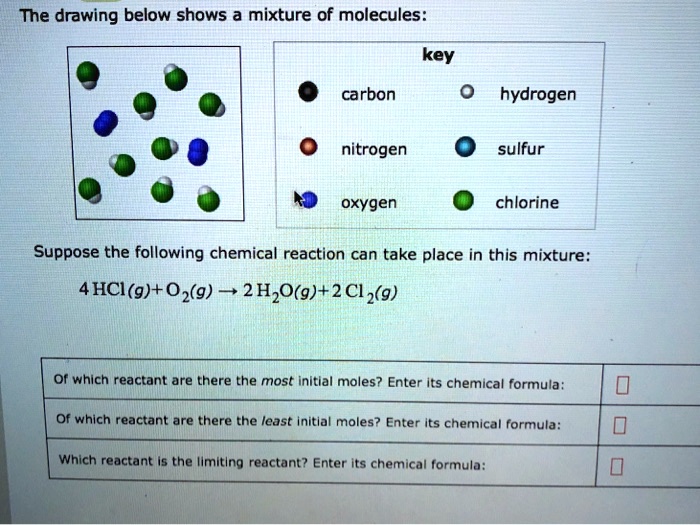 SOLVED: The drawing below shows a mixture of molecules: carbon hydrogen nitrogen sulfur oxygen ...