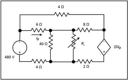 SOLVED: The variable resistor (RL) in the circuit shown below is adjusted for maximum power ...