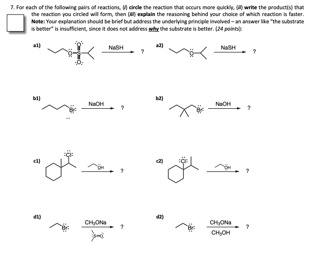 SOLVED: For each of the following pairs of reactions li) circle the ...