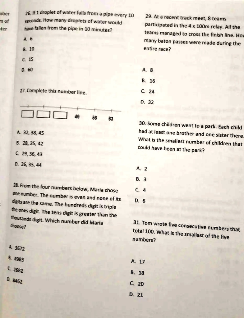 26. If 1 droplet of water falls from a pipe every 10 seconds. How many ...
