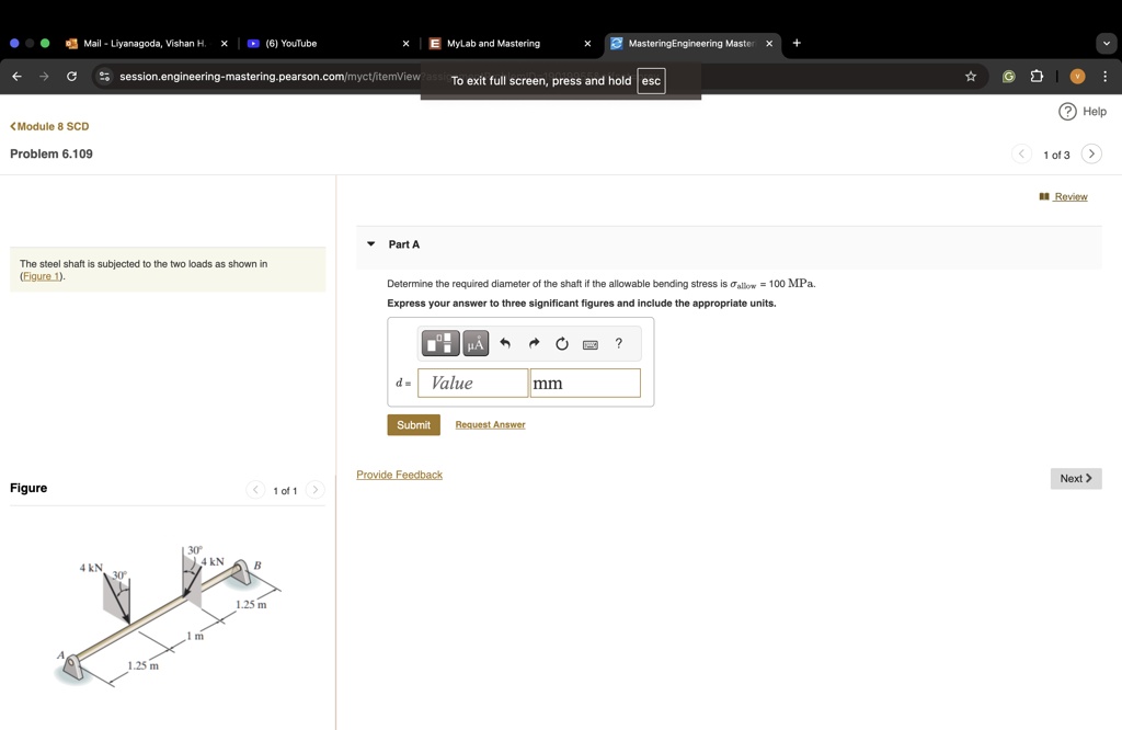 module 8 scd problem 6109 the steel shaft is subjected to the two loads ...