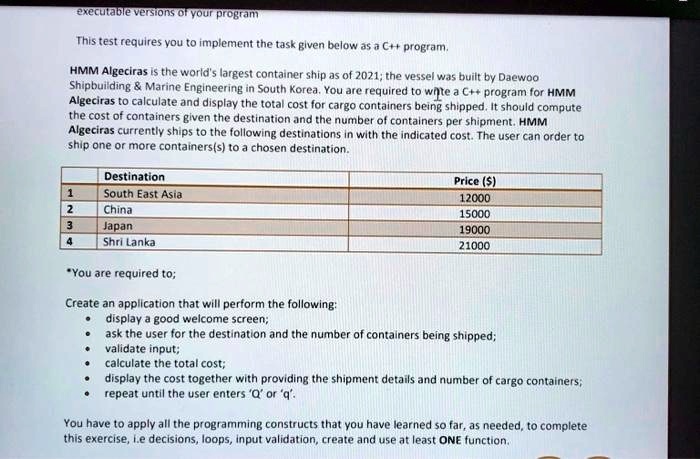 Solved Texts Executable Versions Of Your Program This Test Requires You To Implement The Task 3840