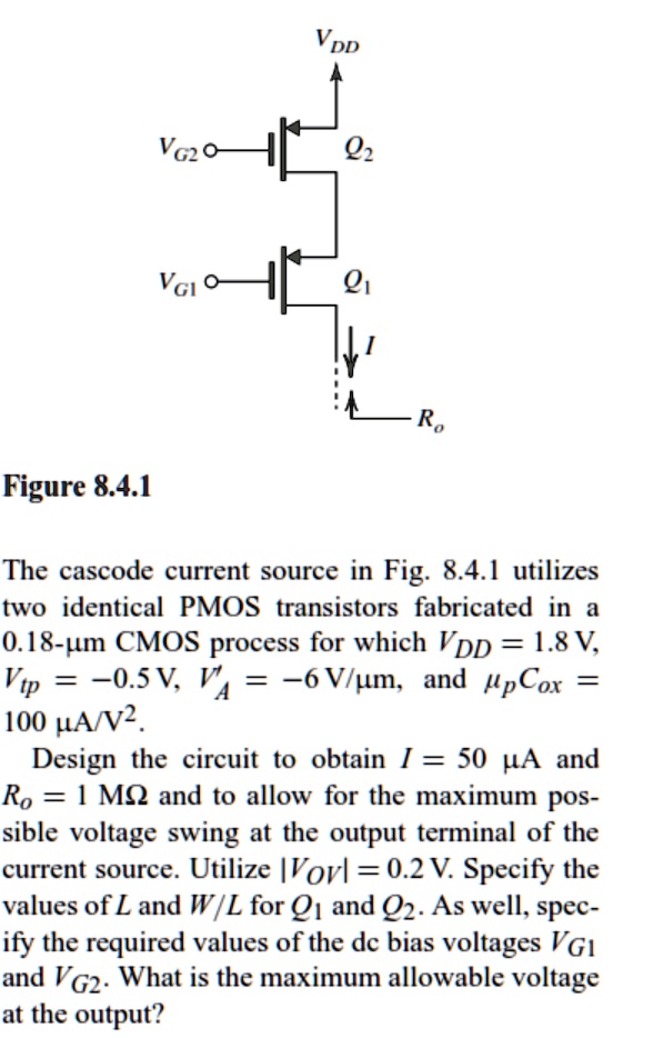 vpd q2 qi figure 841 the cascode current source in fig 841 utilizes two identical pmos ...