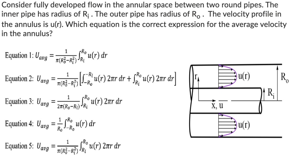 SOLVED: Consider fully developed flow in the annular space between two ...