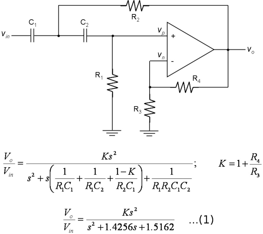 SOLVED: The second-order highpass Sallen-Key stage below is to be used ...