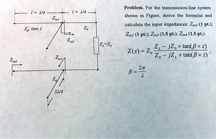 problem for the transmission line system shown in figure derive the formulas and 124 1n4 zin3 ...