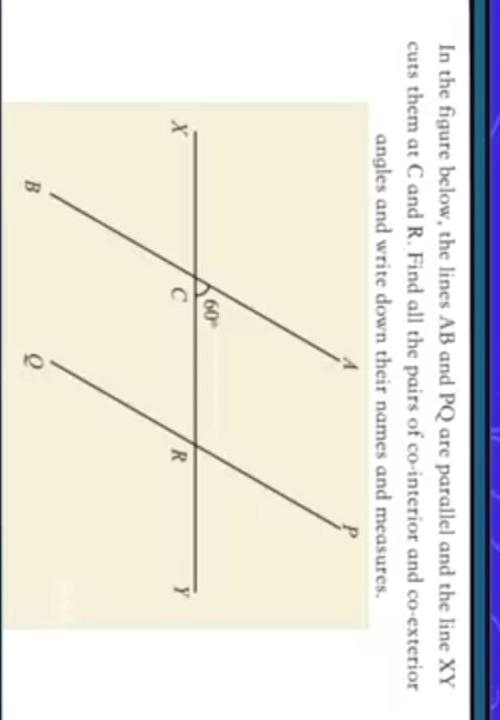 In the figure below, the lines AB and PQ are parallel and the line XY ...