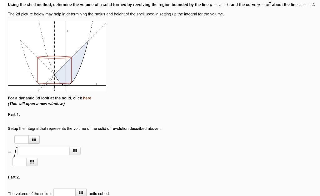Using the shell method_ determine the volume of a sol… - SolvedLib