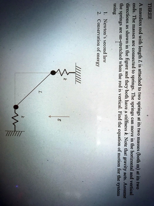 Conservation of energy and Newton's second law using three springs. The ...