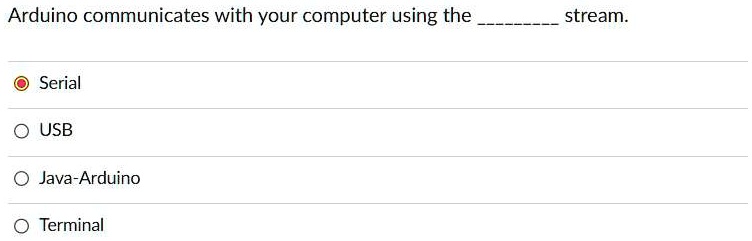 Arduino communicates with your computer using the stream. Serial USB ...