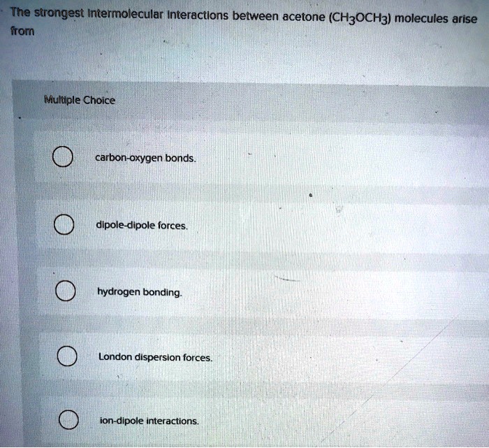 The strongest Intermolecular Interactions between acetone (CH3OCH3 ...