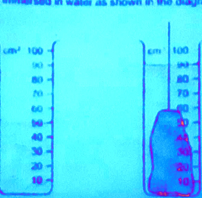 SOLVED: vi. An object of mass 100g is immersed in water as shown in the ...