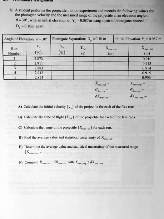 SOLVED: Physic Preliminary Assignment 1) A student performs the ...