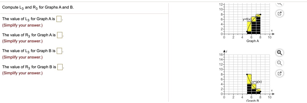 Compute L3 and R3 for Graphs and B The value of L3 for Graph A is ...