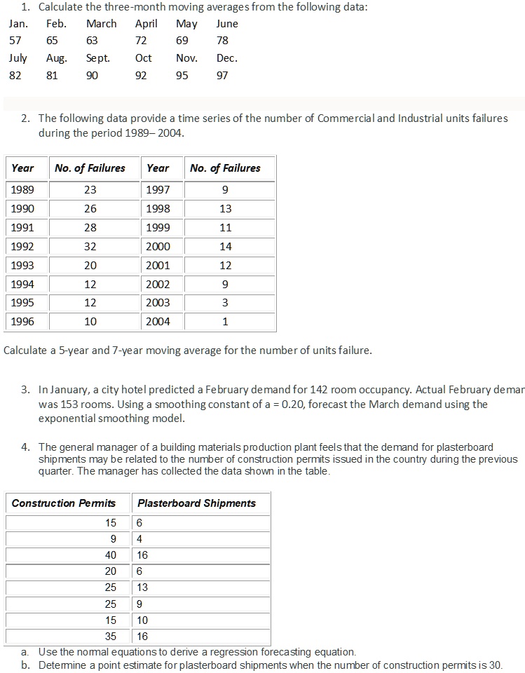 prediction and analysis of time series calculate the three month moving ...