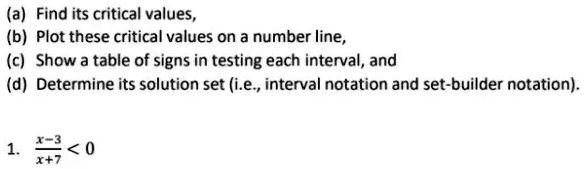 SOLVED: (a) Find its critical values, (b) Plot these critical values on ...