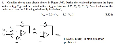 SOLVED: Consider the op-amp circuit shown in Figure 5.60. Derive the relationship between the ...