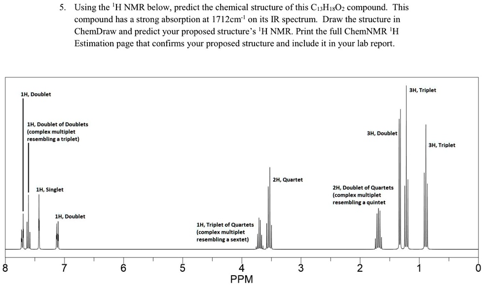 Solved Using The H Nmr Below Predict The Chemical Structure Of This Cho Compound This
