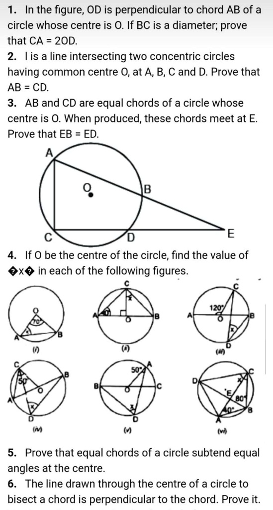 1. In the figure, OD is perpendicular to chord AB of a circle whose centre is O. If BC is a ...