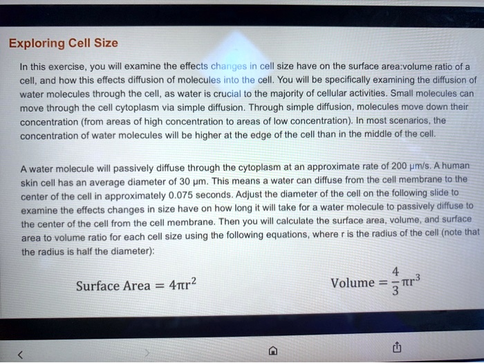 [GET ANSWER] exploring cell size in this exercise you will examine the ...