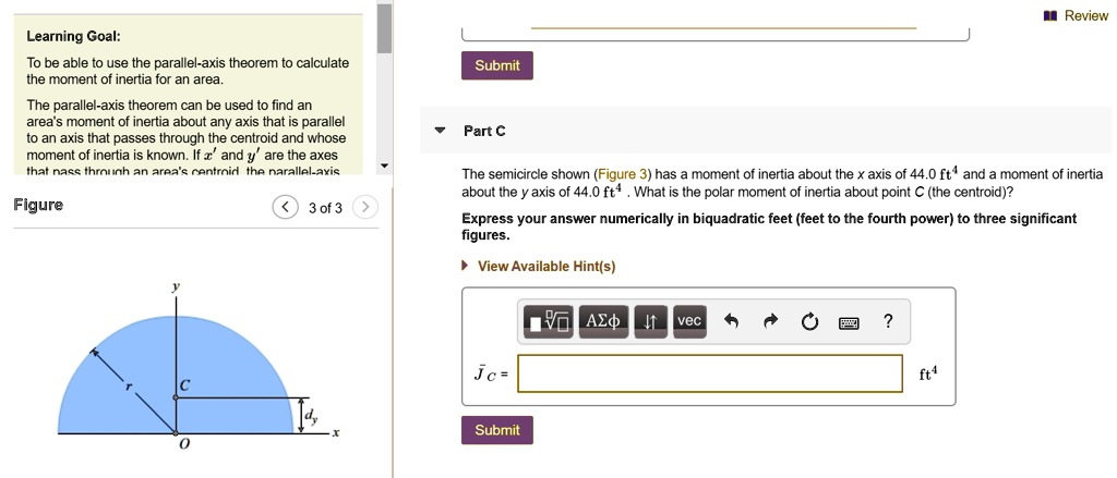 review learning goal to be able to use the parallel axis theorem to calculate the moment of ...