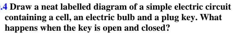 4 Draw a neat labelled diagram of a simple electric circuit containing ...