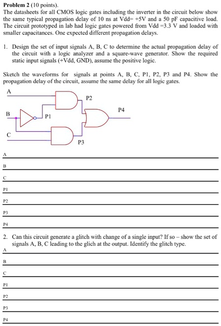 SOLVED: Problem 2 (10 points): CMOS Logic Gate Propagation Delay Analysis The datasheets for all ...