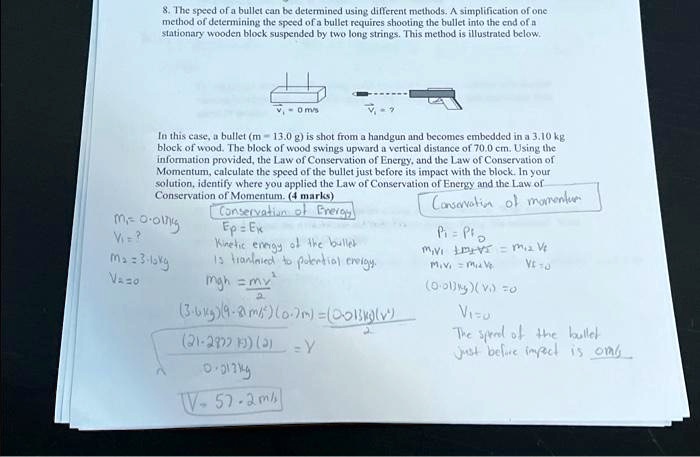 can someone help with this question please 8 the speed of a bullet can ...