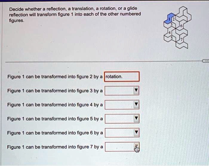SOLVED: Decide whether a reflection, a translation, a rotation, or a ...