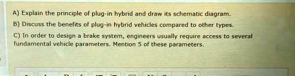 SOLVED: A. Explain the principle of a plug-in hybrid and draw its ...