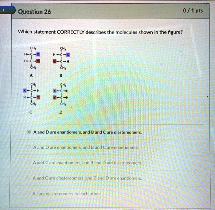 SOLVED: Which statement CORRECTLY describes the molecules shown in the figure? CHâ‚ƒâ º CHâ‚ƒ ...