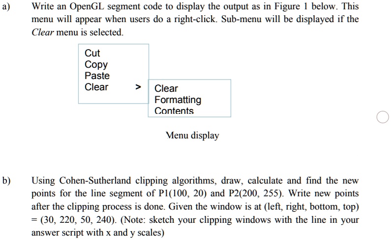 Solved Answer Plzzzz Write An Opengl Segment Code To Display The Output As In Figure Below