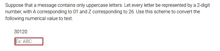 Suppose that a message contains only uppercase letters. Let every ...