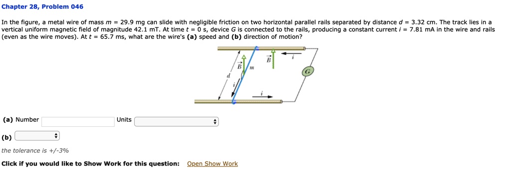SOLVED: Chapter 28, Problem 046 In the figure metal wire of mass m mg ...
