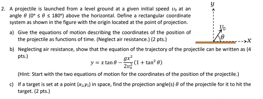 SOLVED:projectile is launched from a level ground at a given initial ...